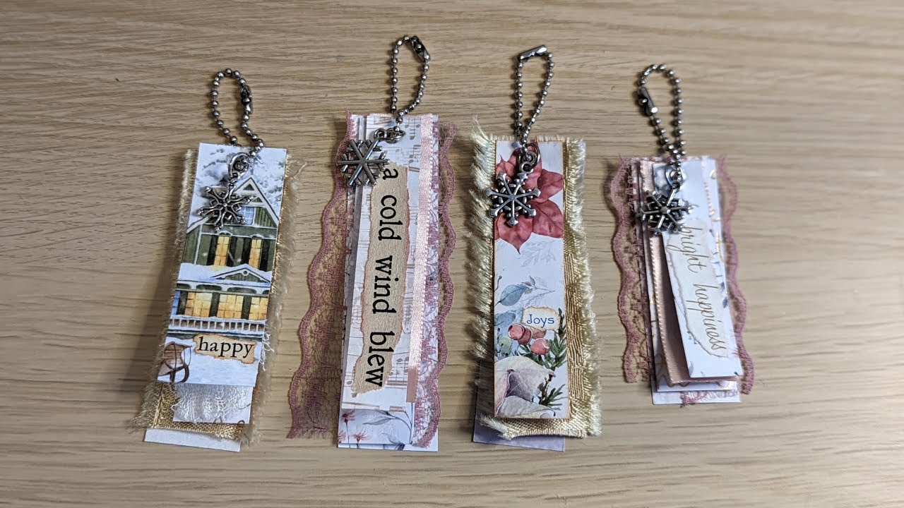 Scrap Fabric & Word Junk Journal Dangles ~ Using Up Scraps ~ Cosy ...