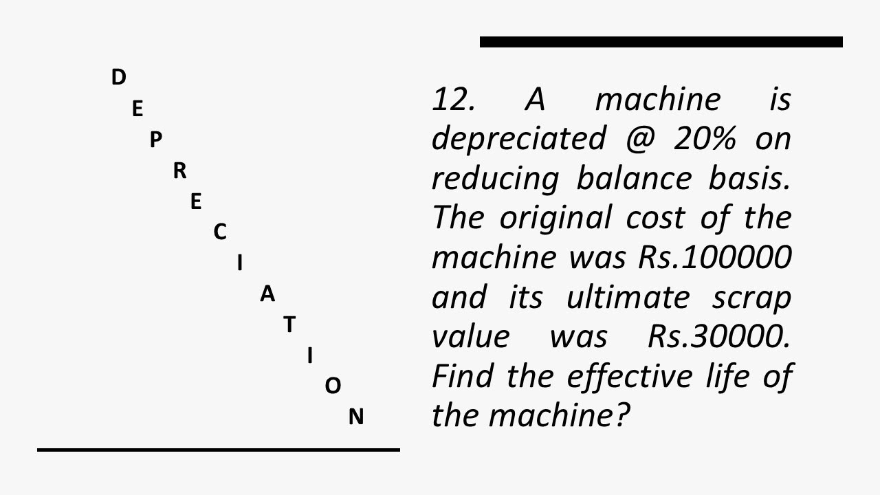 13 - Calculating Effective Life: Depreciation on Reducing Balance Basis ...