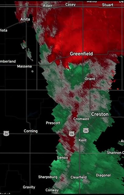 Radar loop of the Greenfield Iowa EF4 tornado on May 21st 2024 #tornado #weather - YouTube