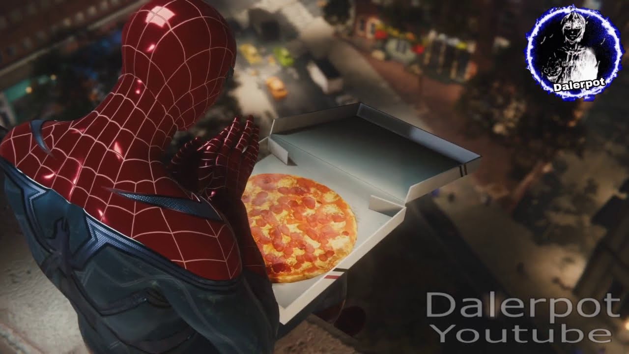 Spiderman comiendo pizza l marvels spider man dlc el atraco - YouTube