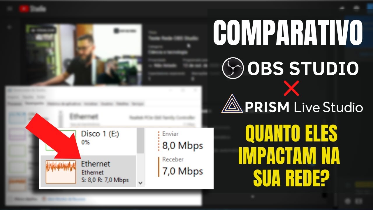 COMPARATIVO - OBS Studio x Prism Live - O quanto eles realmente impactam na sua rede? (Face ...