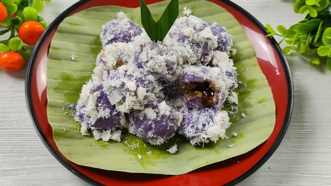 Resep Klepon Ubi Ungu Tepung Ketan Isi Gula Merah - Muncrat Meleleh di Mulut - YouTube