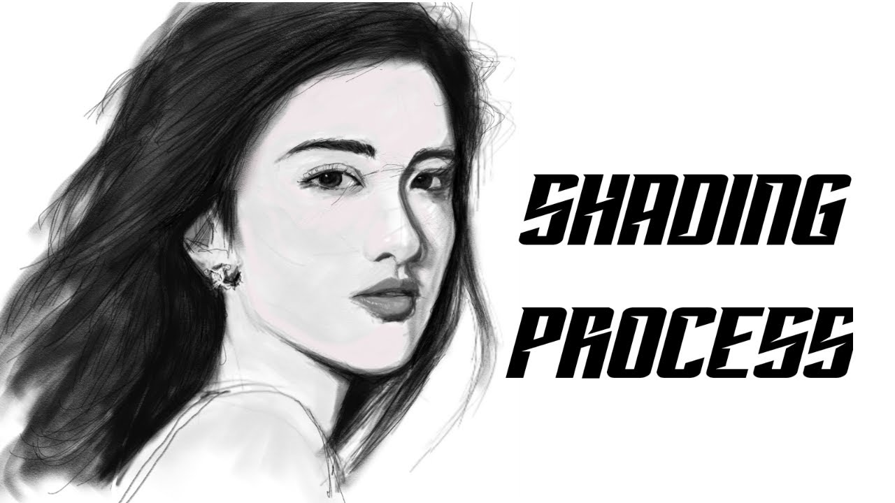 Drawing a girl : shading process (timelapse) - YouTube