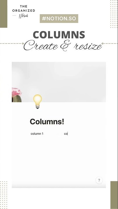 Notion Tips Columns Shorts Notion Notiontutorial Youtube