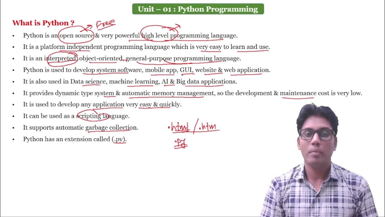 LECTURE-01 ll UNIT-01 ll PYTHON - YouTube