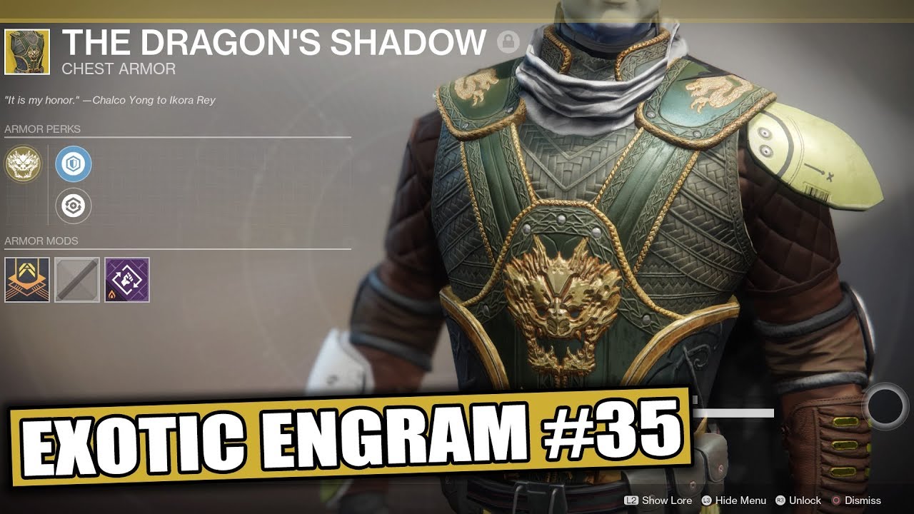 Destiny 2 || Exotic Engram #35 || The Dragon's Shadow|Chest Armor - YouTube