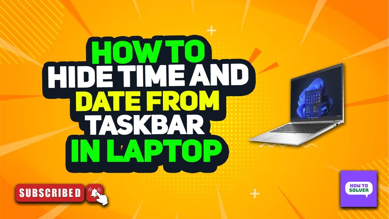How to hide time and date from taskbar in laptop 2024 - YouTube