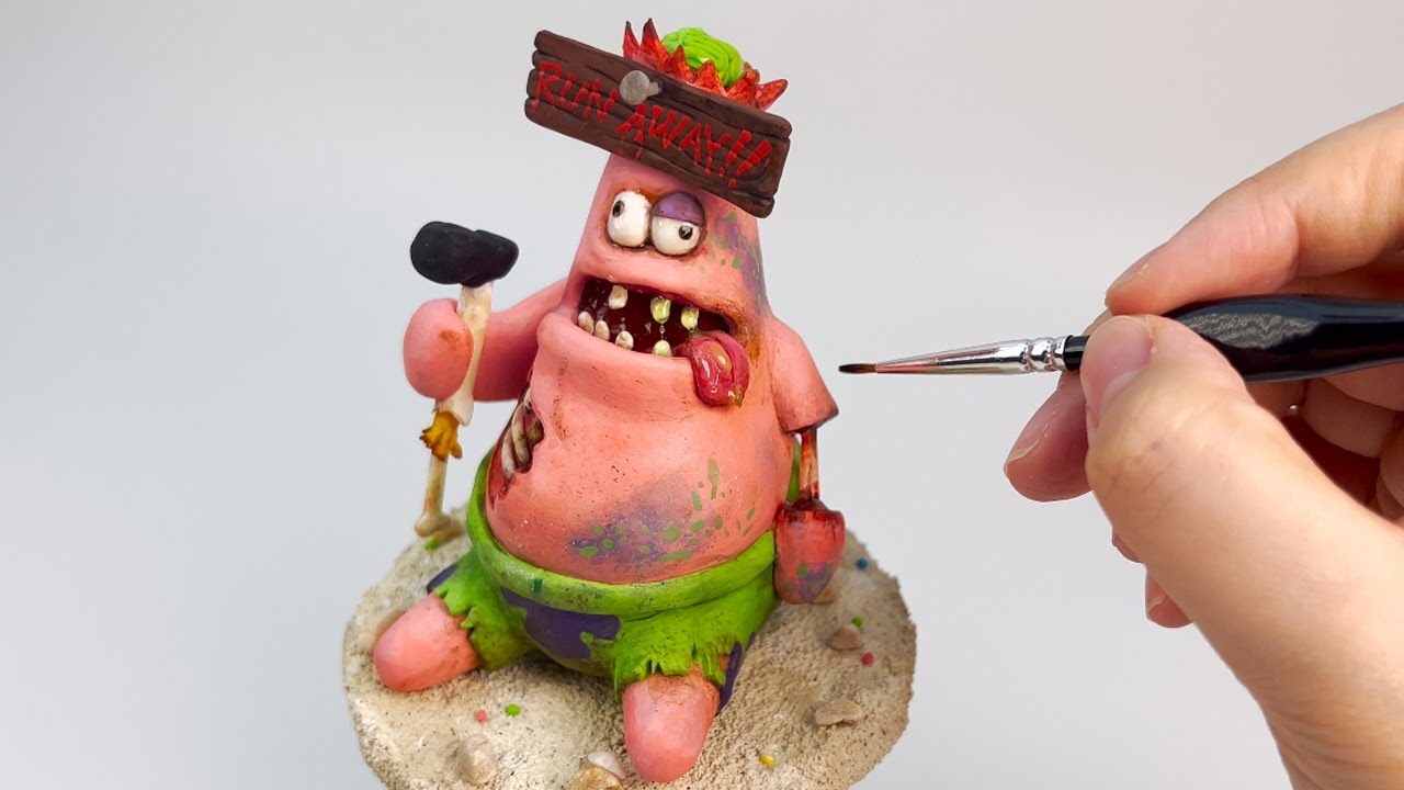 [SPONGEBOB ZOMBIE PATRICK STAR] 좀비 뚱이 🧟‍♂️⭐️🐽 #clay #spongebob #클레이아트 ...