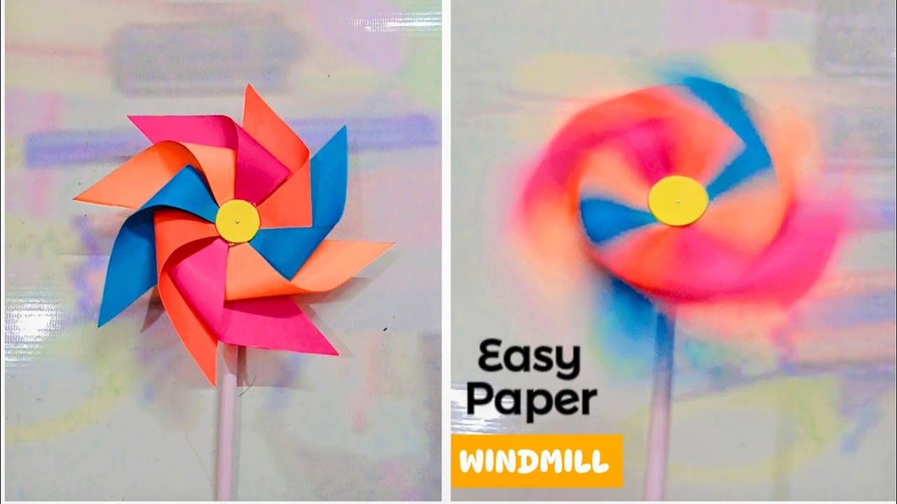 How to make paper windmill toy for kids😍 | Paper pinwheel craft💞 | Best ...