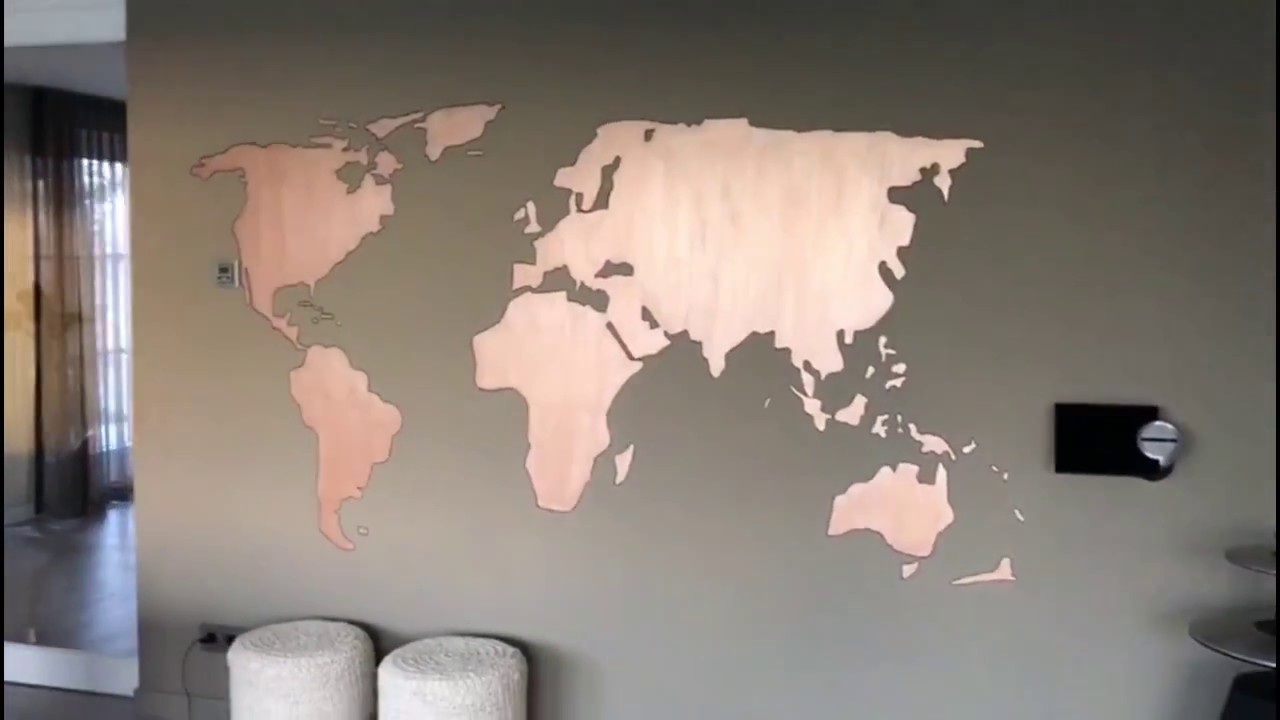 Koper metallic wereldkaart op de muur - YouTube