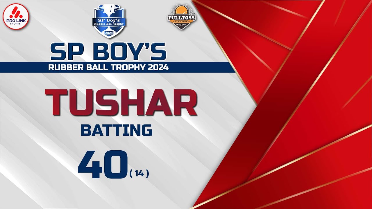 TUSHAR | BATTING | SP BOYS RUBBER BALL TROPHY 2024 - YouTube
