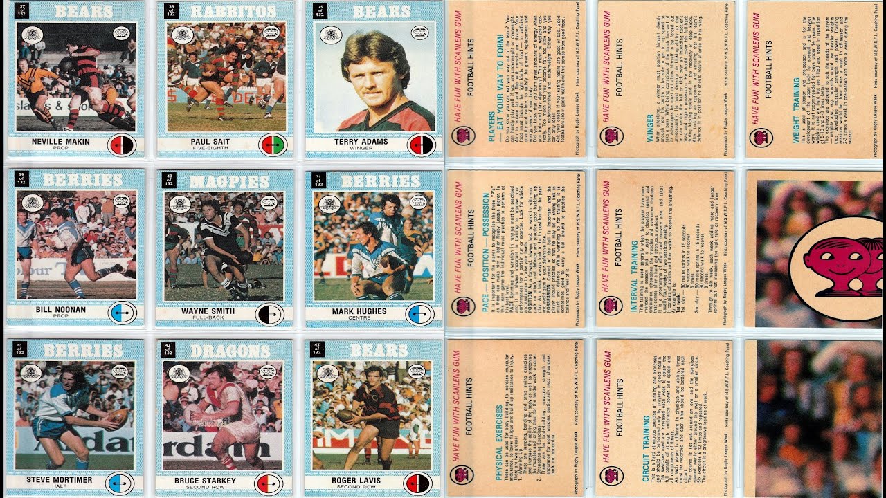454-Scanlens 1977 Football With 1 Stick Bubble Gum Extra Cards ...