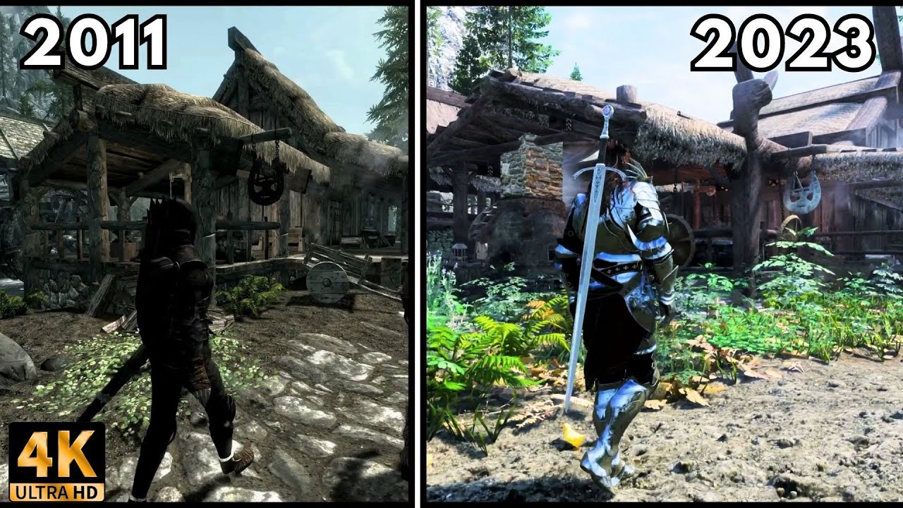 Original Skyrim 2011 VS Modded Skyrim 2023 [with modlist] - YouTube