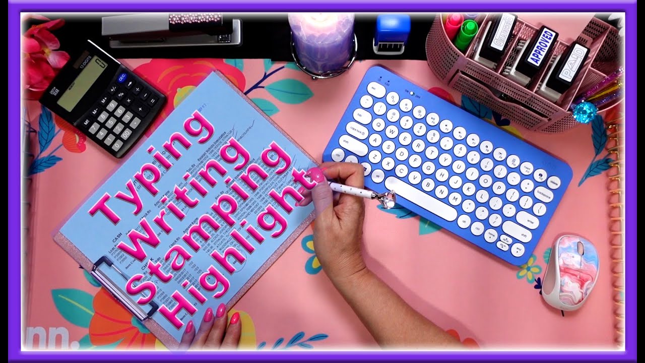 ASMR | Office Sounds | Paperwork | Typing | Stamping | Highlighting ...