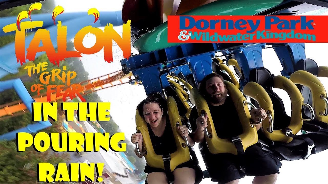 Talon Roller Coaster At Dorney Park IN THE POURING RAIN Mounted Reverse ...