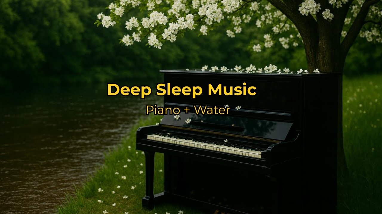 Deep Sleep Music 🌙 • Soft Piano & Water Sounds • Fall Asleep Fast 😴 ...