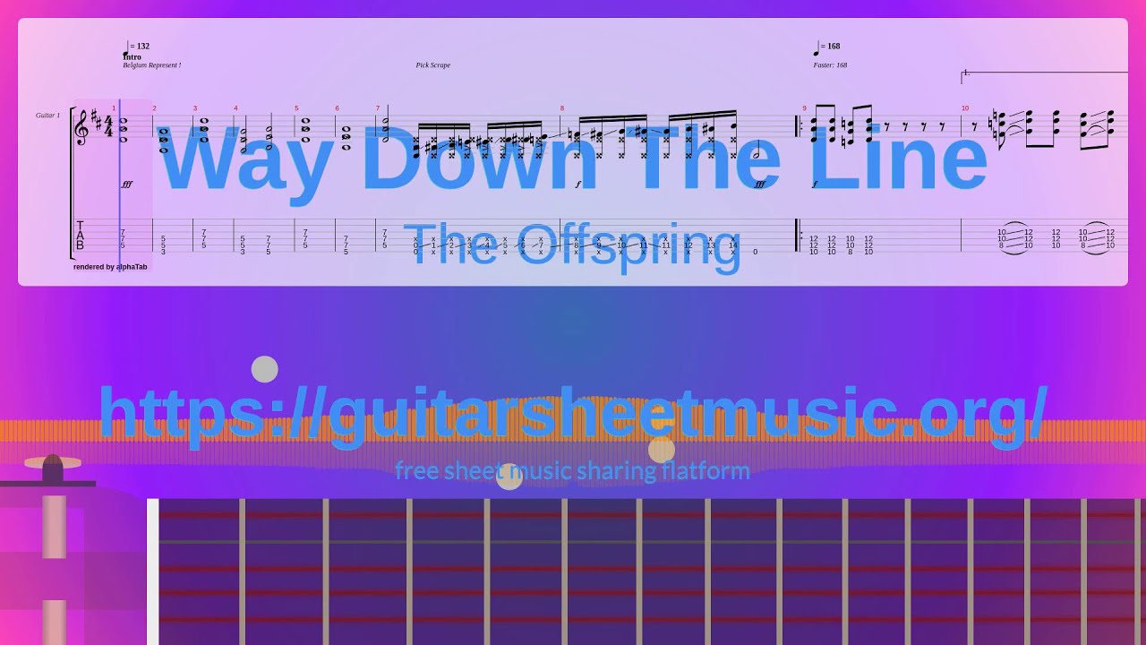 Way Down The Line Sheet Music Free, The Offspring Synthesia Piano - YouTube