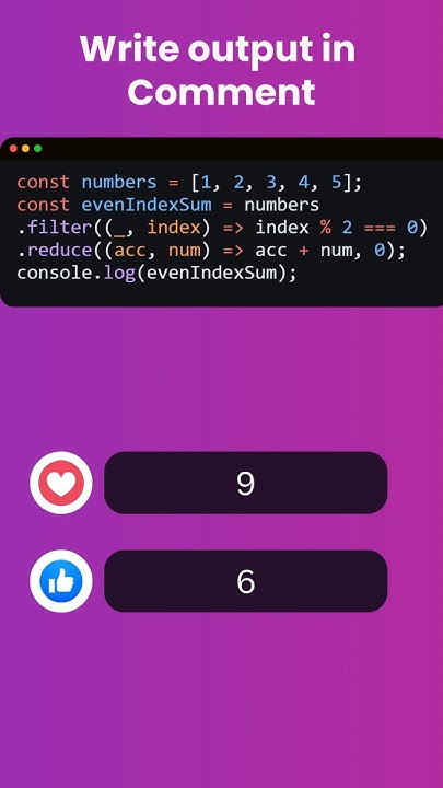 Javascript Outputs Challenge Day11 Output Program 45 Filter And Reduce Day11