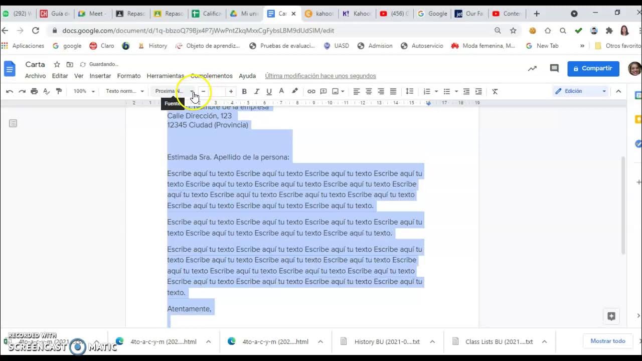 La carta en Google Documentos - YouTube