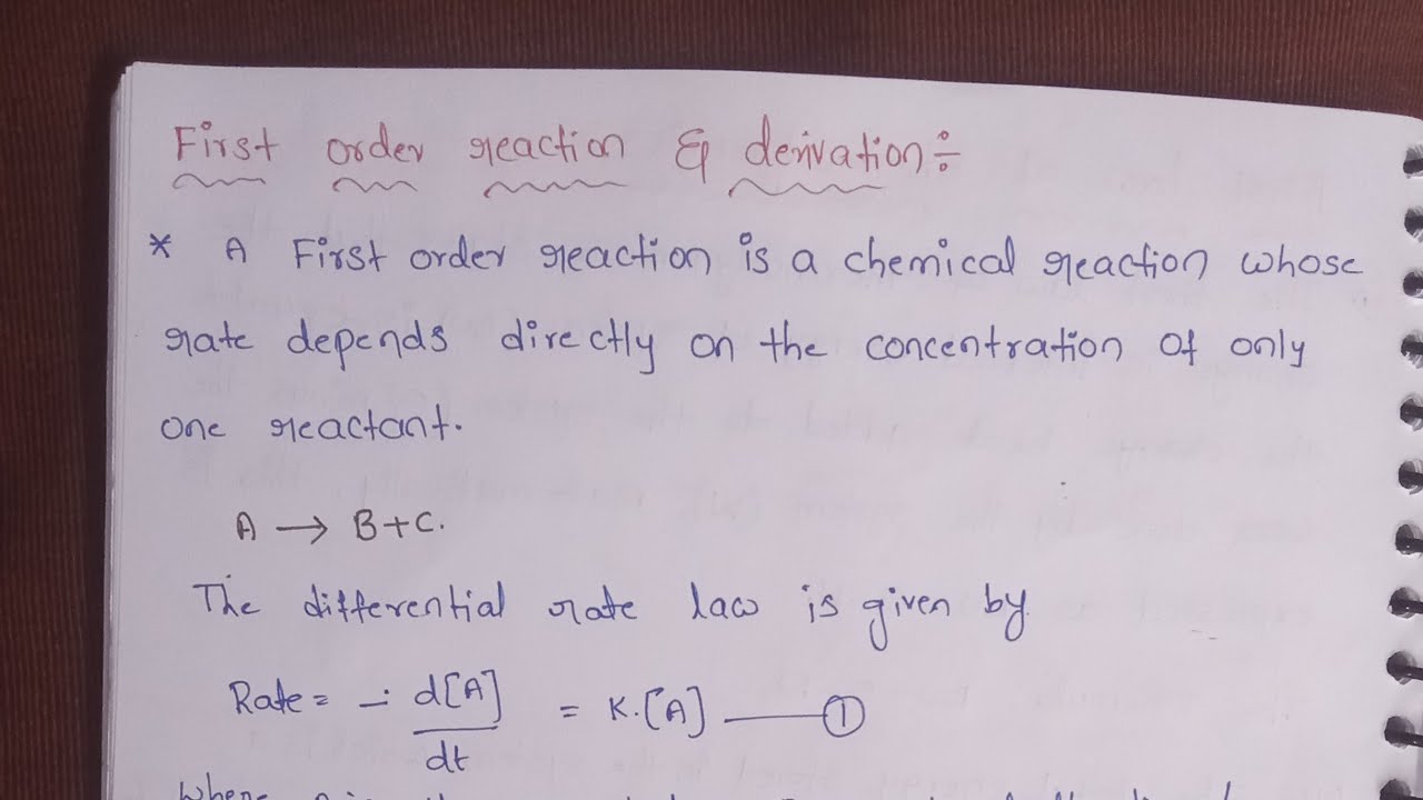First order reaction and derivation calculation with simple tips do ...