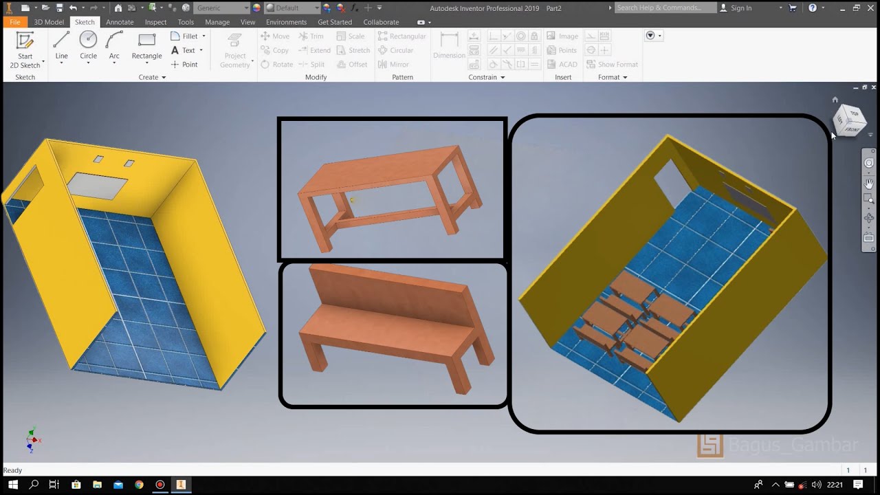 Cara Gampang Membuat Ruang Kelas Sederhana Di Autodesk Inventor ...