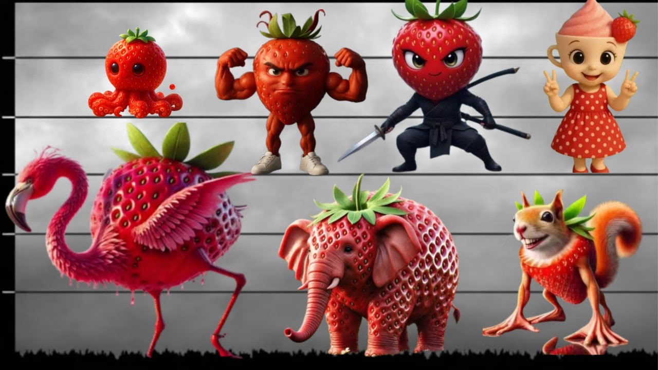 All STRAWBERRY Family Italian Brainrot HEIGHT COMPARISON + VOICE | Size ...
