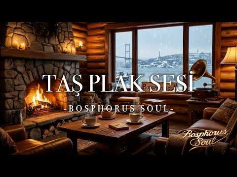 Vintage Gramofon Müziği | Taş Plak Sesi & Kırmızı Ateş Ambiyansı