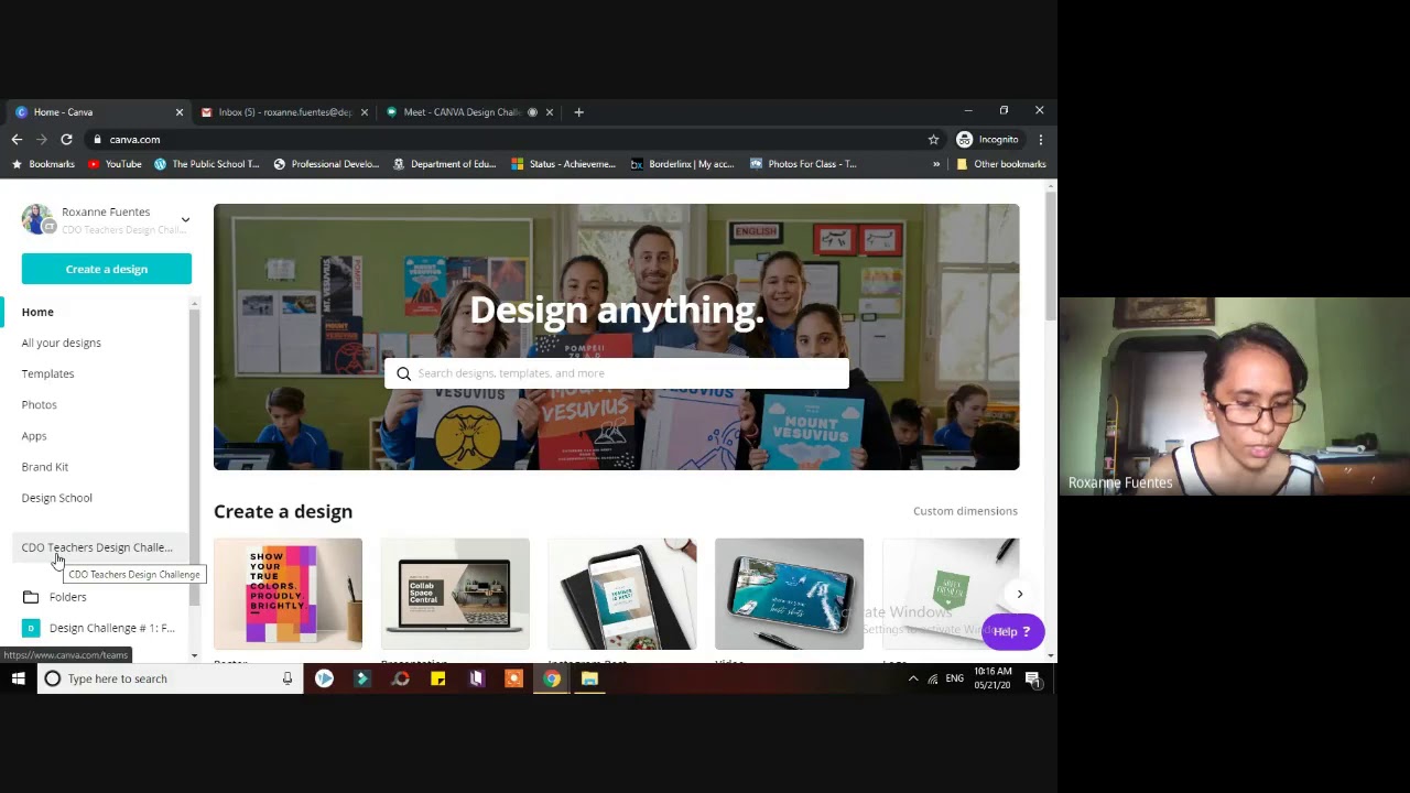 CANVA for Education Design Challenge Day 1 - YouTube