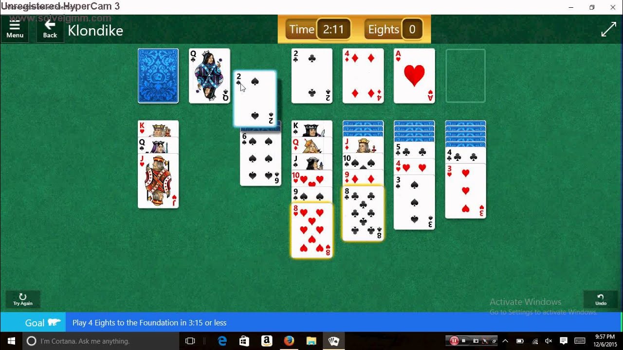 Microsoft solitaire Star Club Klondike Hard I Timed Card Challenge ...