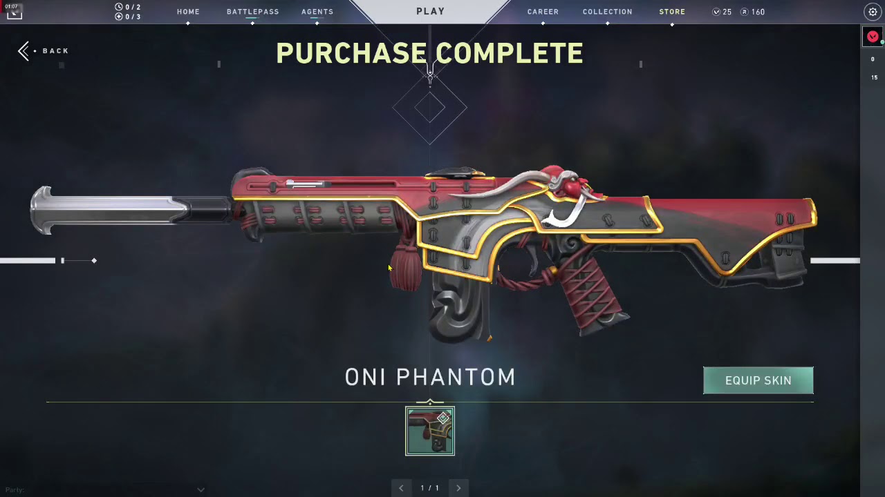 Buying the new valorant phantom oni skin!!! + upgraded it to max level ...