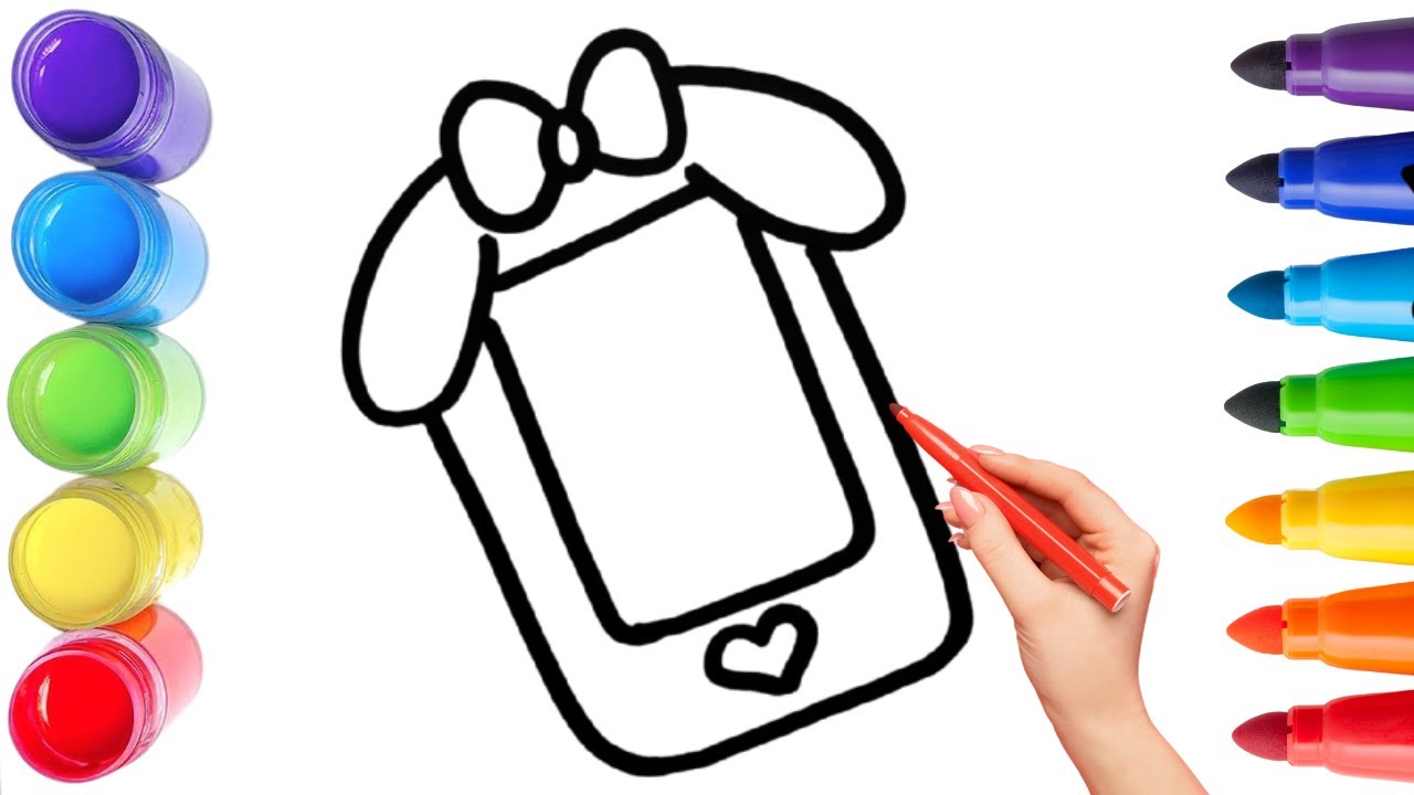 How To Draw cute phone Drawing, Painting & Coloring For Kids and ...