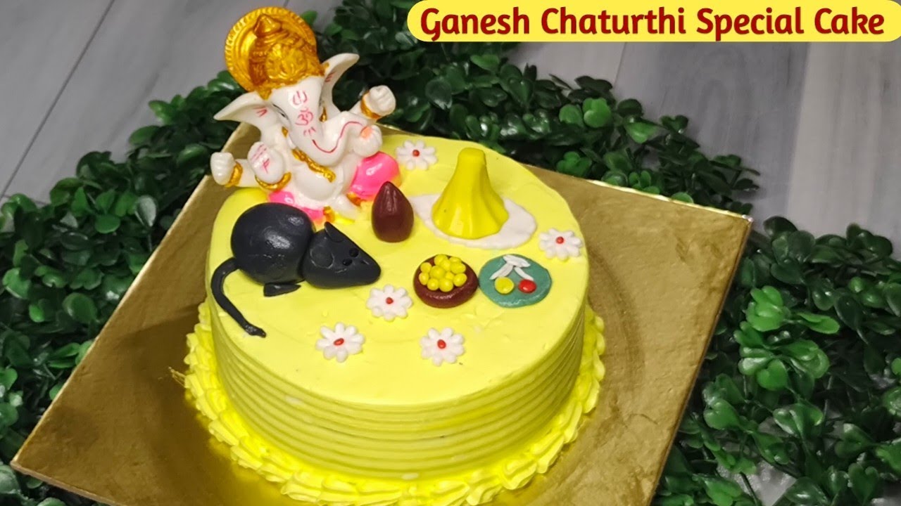 Ganesh Chaturthi Special Cake | Ganpati Theme Cake | Modak Cake | Cake ...