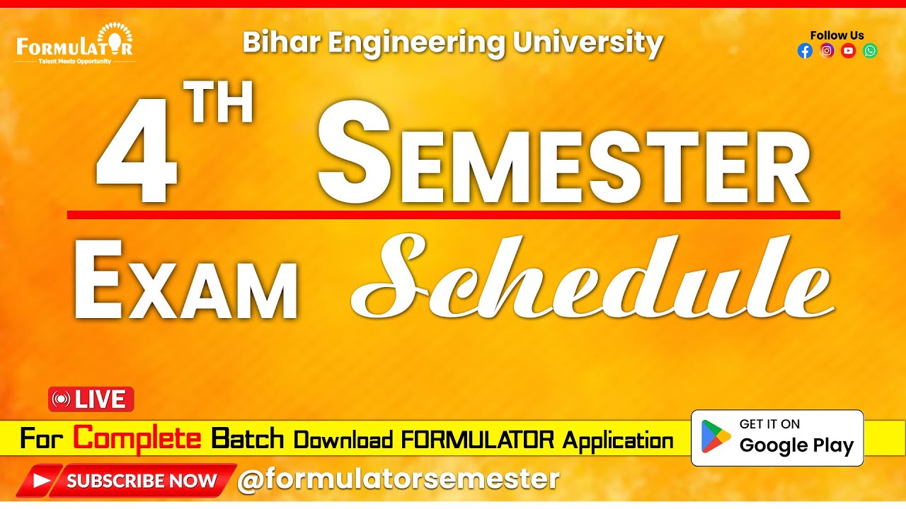 Exam Schedule Relesed | 4th Semester | Bihar Engineering University ...