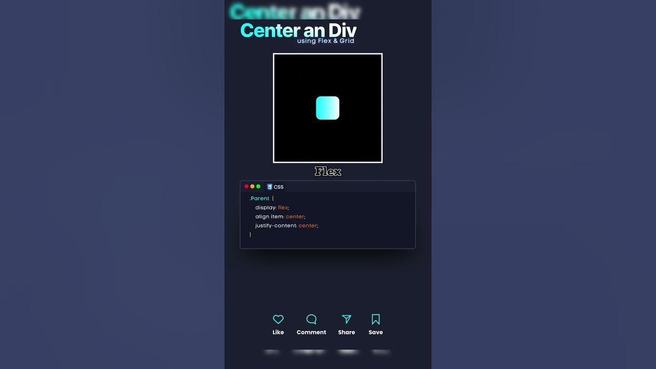 📐 Center A Div Perfectly Using Flexbox And Grid 💻🎯shorts Html5css3