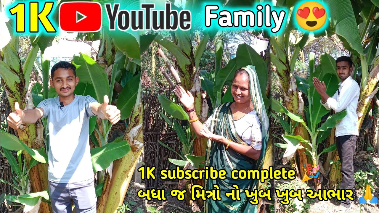 1000 સબસ્ક્રાઇબ પુરા થઈ ગયા ️ || 1k YouTube Family || Village Vlog || Nayan Divya Vlogs - YouTube
