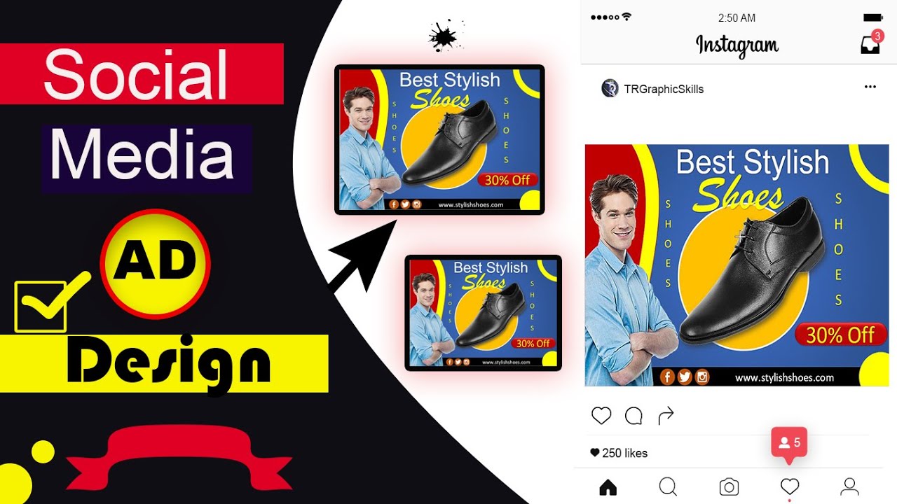 Social Media Brand Advertising (ad) Design In MS Word || Social media ...