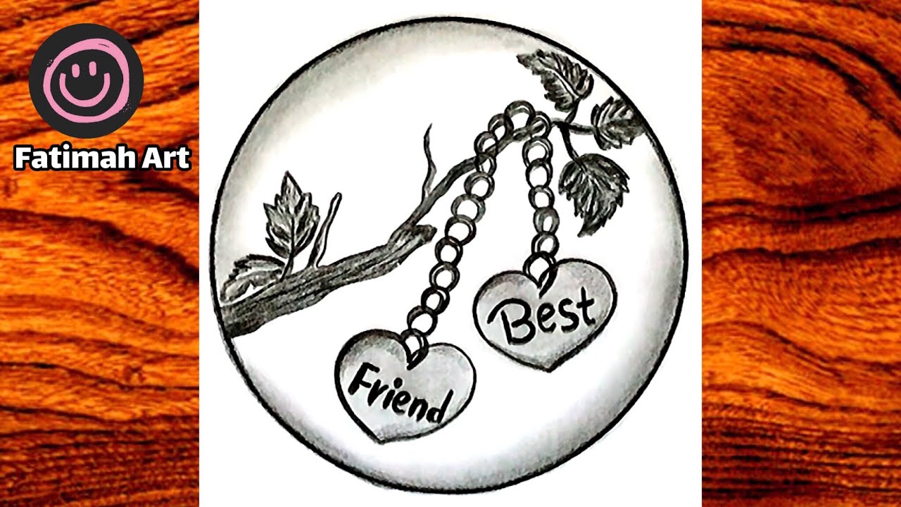 BFF Drawings Easy Step by Step | Best Friends Drawing | Easy Circle ...