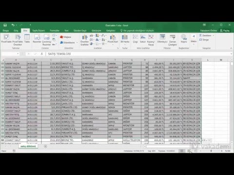 Microsoft Excel'de  Özet Tablo (Pivot Table) ile Veri Analizi ve Raporlama -  Özet Tablo Oluşturmak