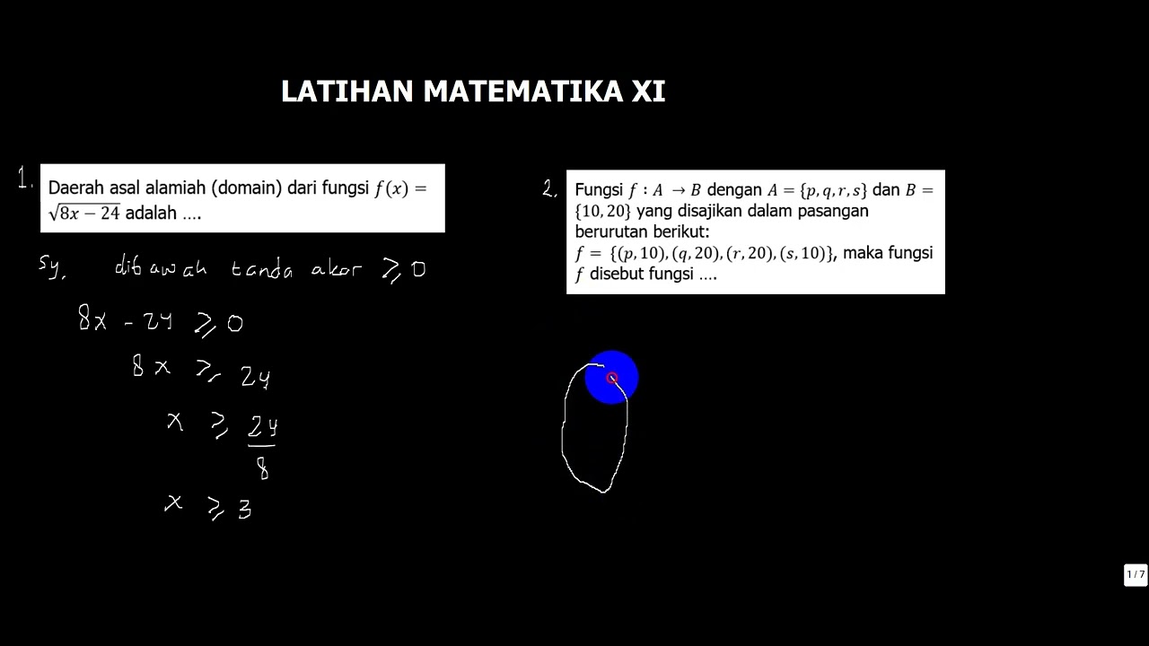 Latihan soal Komposisi Fungsi dan Fungsi Invers no 1-2 - YouTube