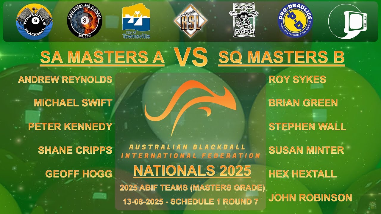 SA MASTERS A Vs SQ MASTERS B - MASTERS Teams - Rnd 7 - ABIF NATIONALS ...