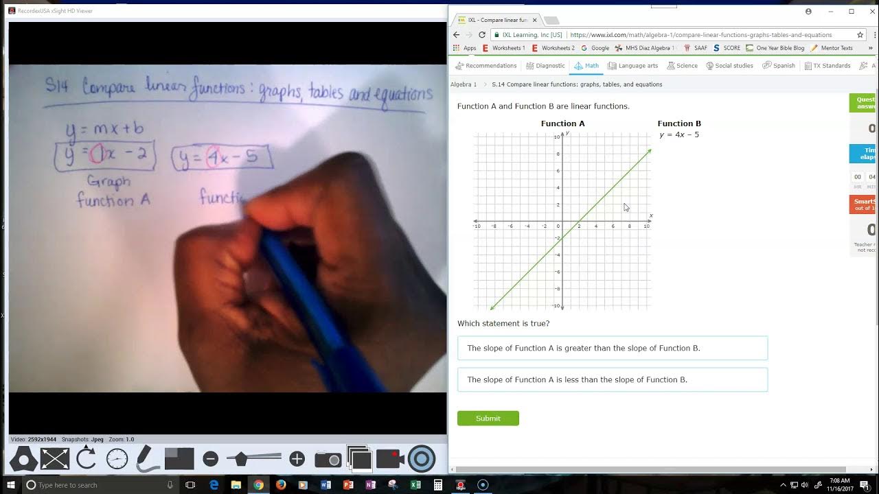 S14 Compare Linear Functions: graphs, tables, and equations - YouTube