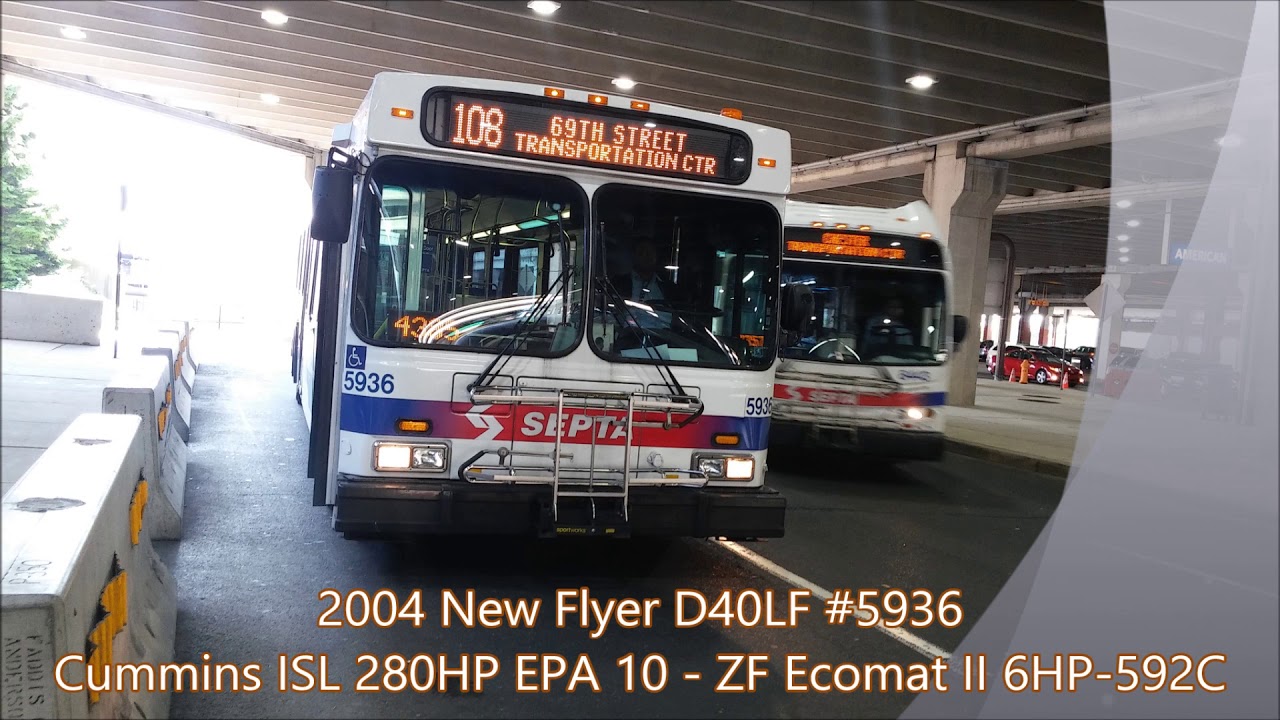 SEPTA Route 108: 2004 New Flyer D40LF #5936 Outbound - YouTube