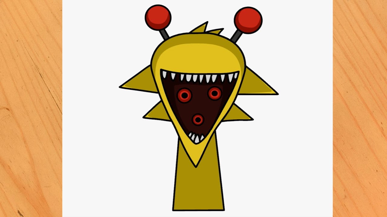 How to draw SIMON yellow PHASE 5 from INCREDIBOX SPRUNKI - YouTube