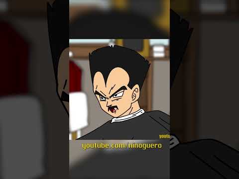 Vegeta va a cortarse el pelo en una barbería #humor #dragonball #dbz #animación #anime #vegeta