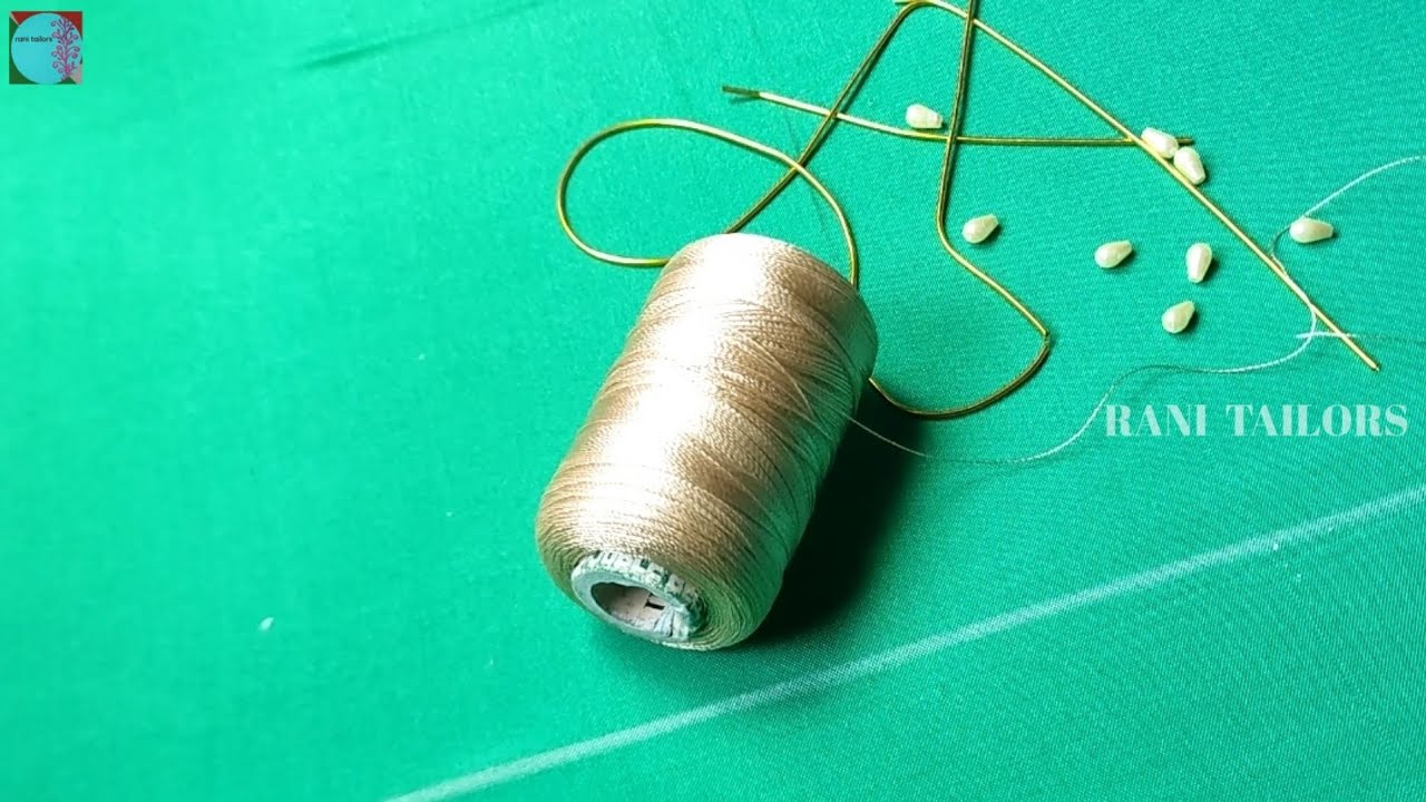 simple and elegant thread and bead work using normal needle - YouTube