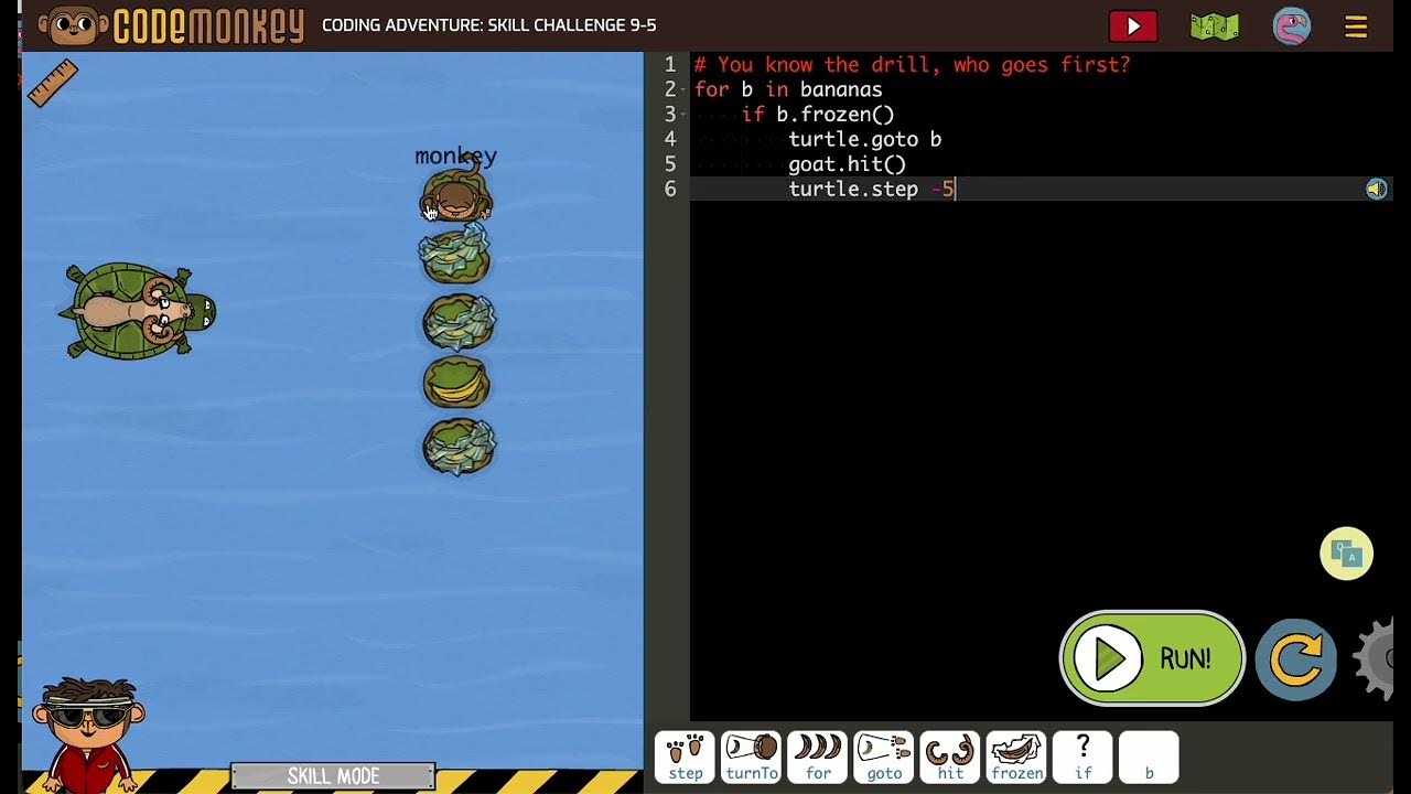 CodeMonkey Skill Mode 9-5 - YouTube