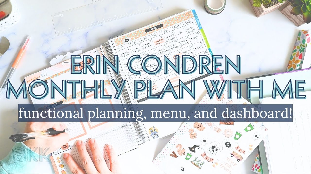 Erin Condren Functional Plan with Me Monthly Planner and Menu Plan How ...