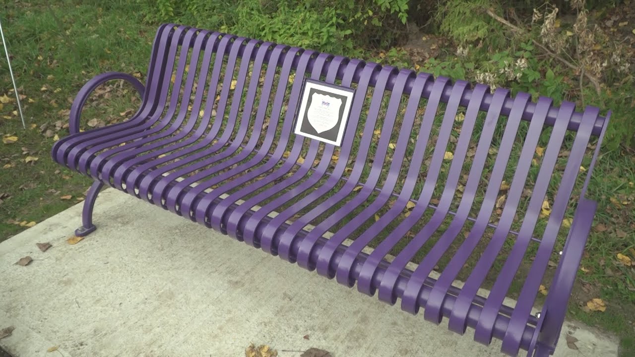 Purple Benches bring support & hope - YouTube
