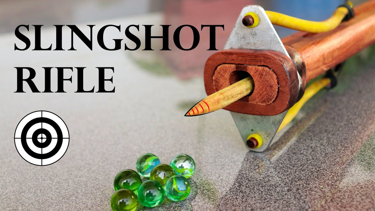 How to make a powerful slingshot that can fire marbles and arrows ...