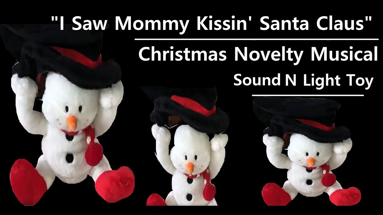 Mummy kissing Santa Sound N Light Musical Snowman Clinton’s Decoration ...